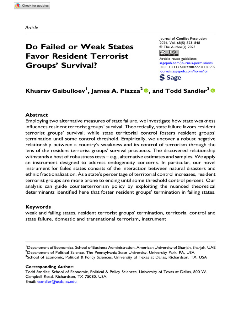 Terrorism in Weak States | PDF | Failed State | Al Qaeda