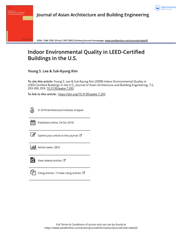 Indoor Environmental Quality in LEED-Certified Buildings in The U.S ...