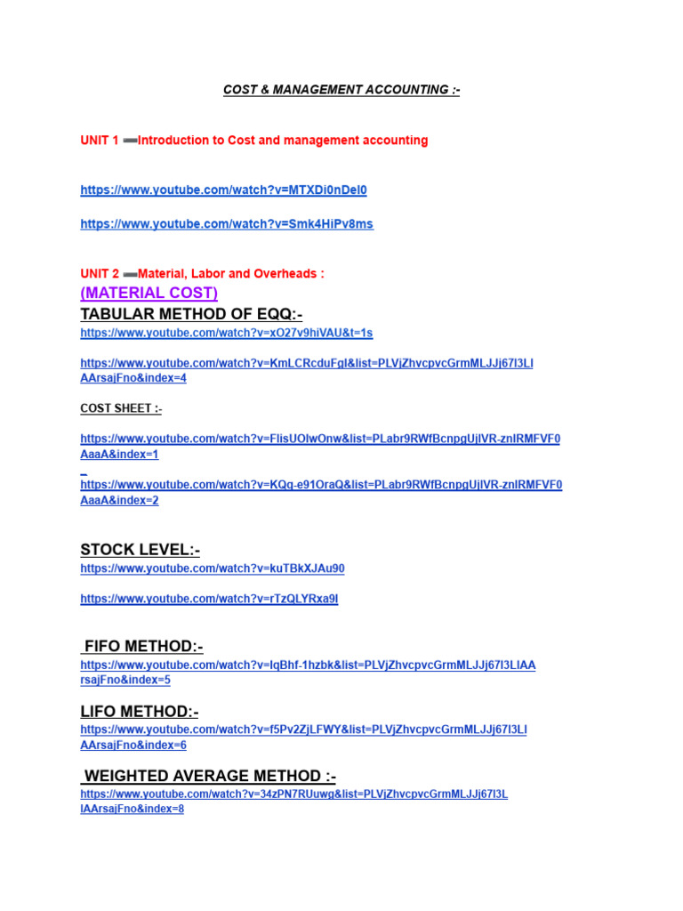 Cost and Management Accounting Guide | PDF | Inventory | Economies