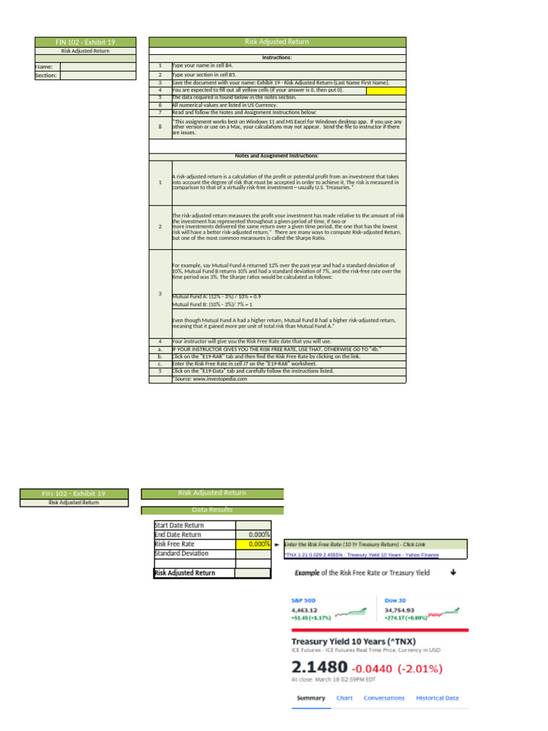 Exhibit 19 - Risk Adjusted Return | PDF | Sharpe Ratio | Investing