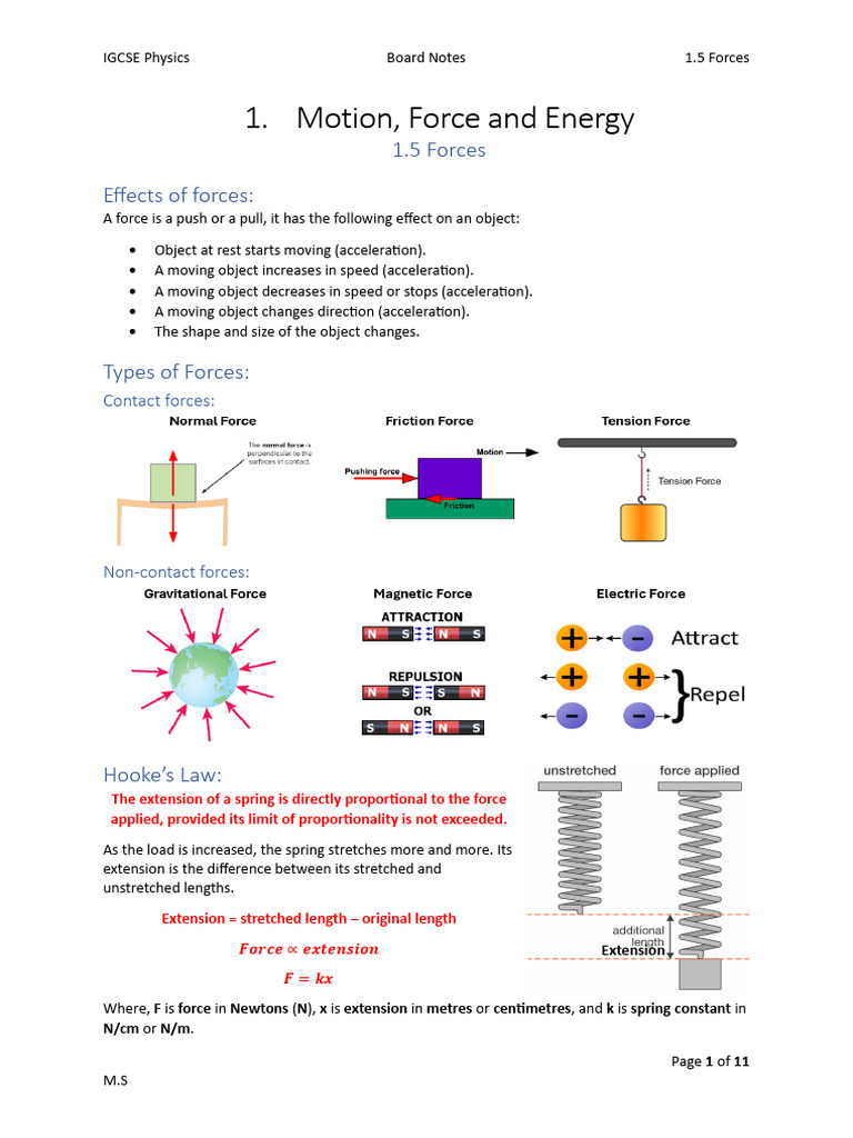 1.5 Forces | PDF | Force | Friction