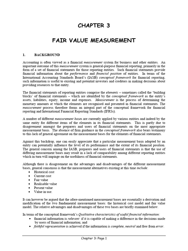 Chapter 3 Fair Value Measurement - 2013 | PDF | Fair Value | Financial ...