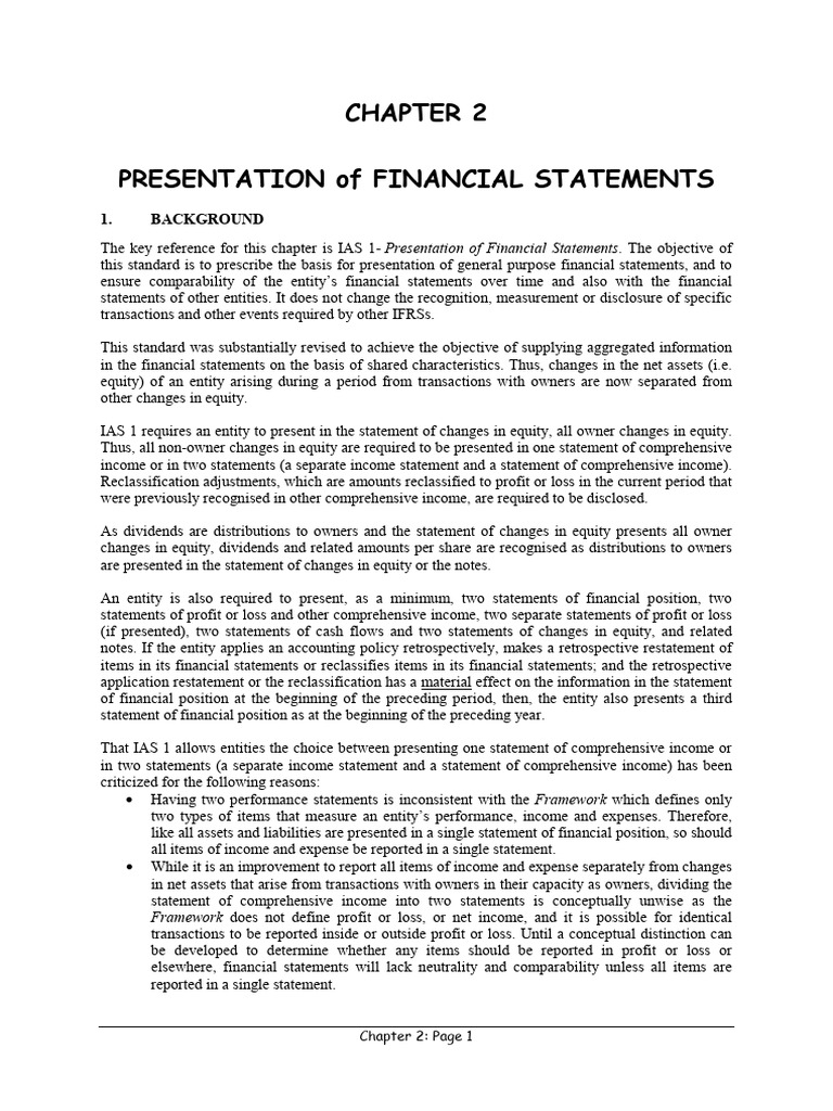 IAS 1 Financial Statement Presentation Guide | PDF | Income Statement ...