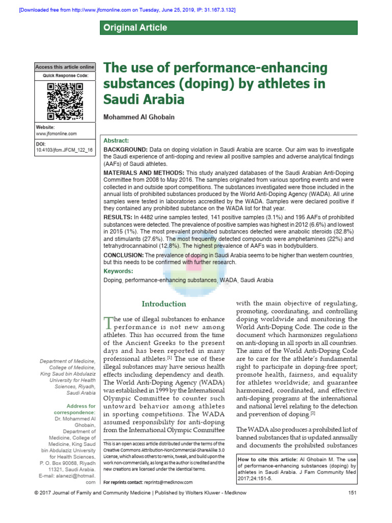 JFamCommunityMed Doping | PDF | Doping In Sport | Immunoassay