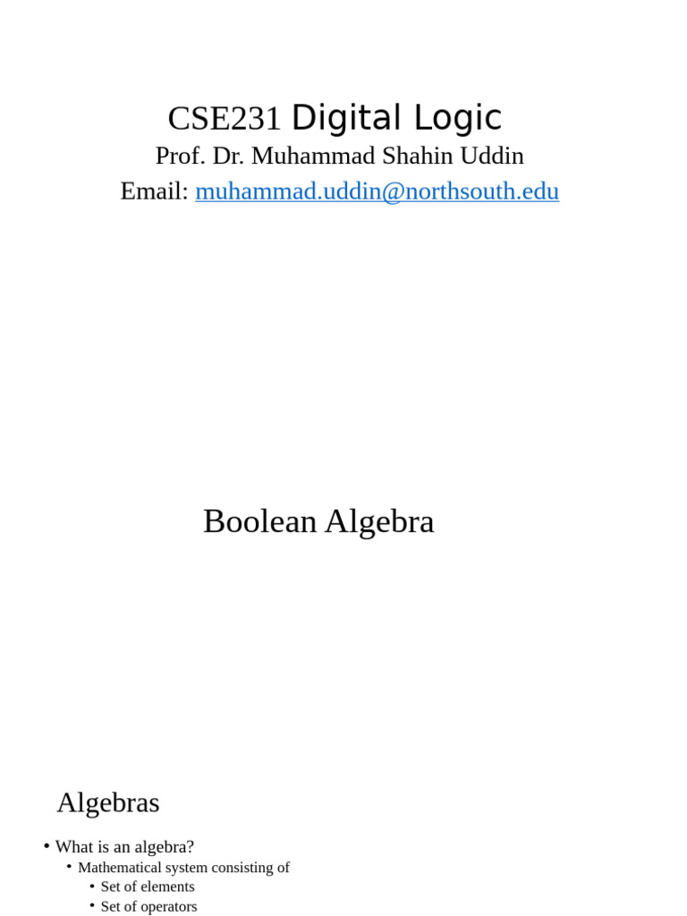 S2 - Cse231 - Summer 2024 - Muu | PDF | Logic Gate | Boolean Algebra