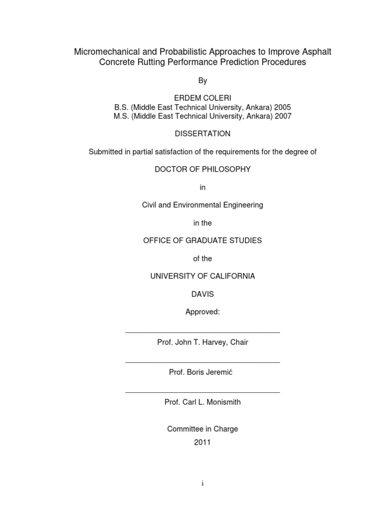 PHD-Micromechanical and Probabilistic Approaches To Improve Asphalt ... PHD-Micromechanical and Probabilistic Approaches To Improve Asphalt ...