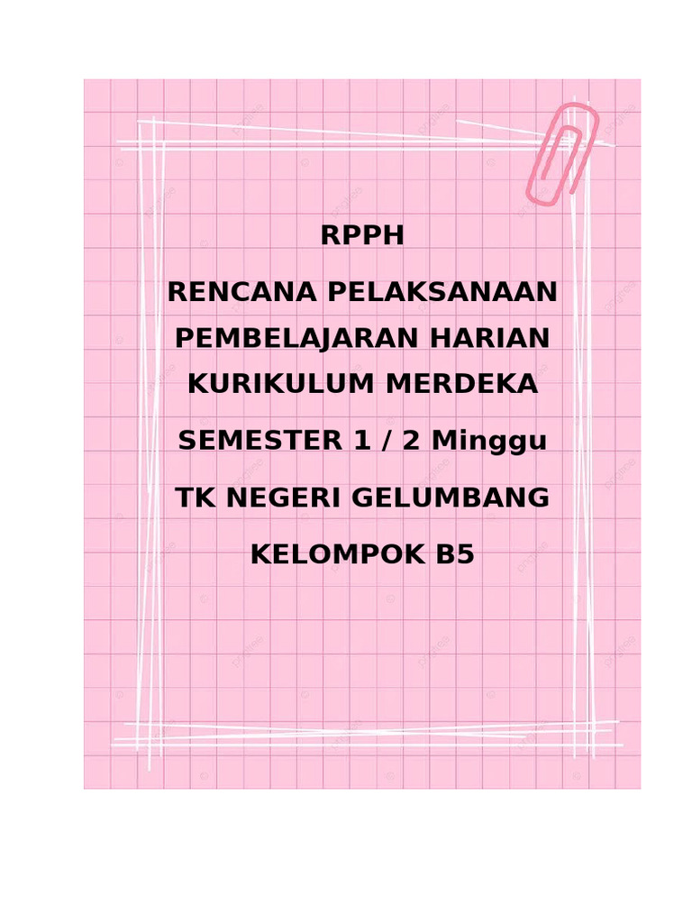 RPPH Pembelajaran Harian TK Merdeka | PDF | Seni & Disiplin Bahasa