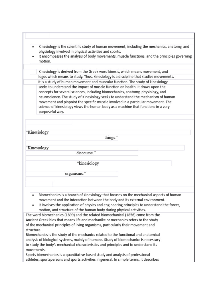 Kinesiology and Biomechanics | PDF | Anatomical Terms Of Motion ...