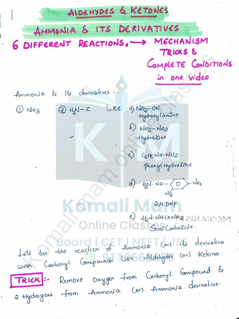 Aldehydes and Ketones Handwritten Notes | PDF