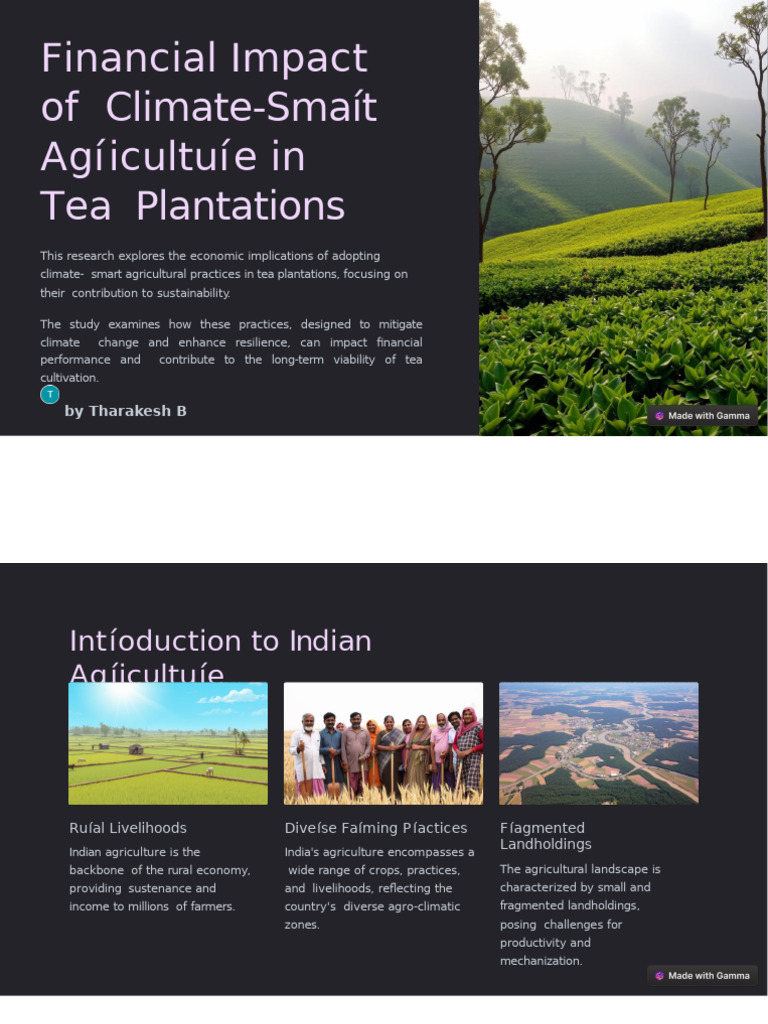 Financial Impact of Climate Smart Agriculture in Tea Plantations | PDF ...