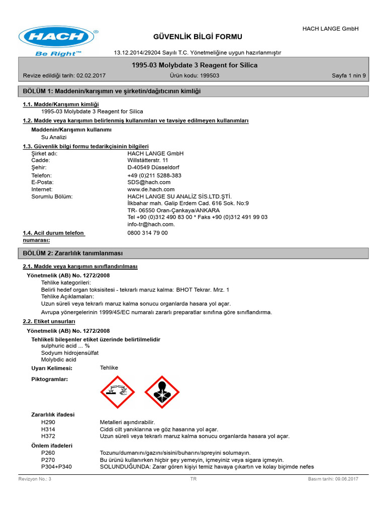 Molybdate 3 Reagent GBF0 | PDF