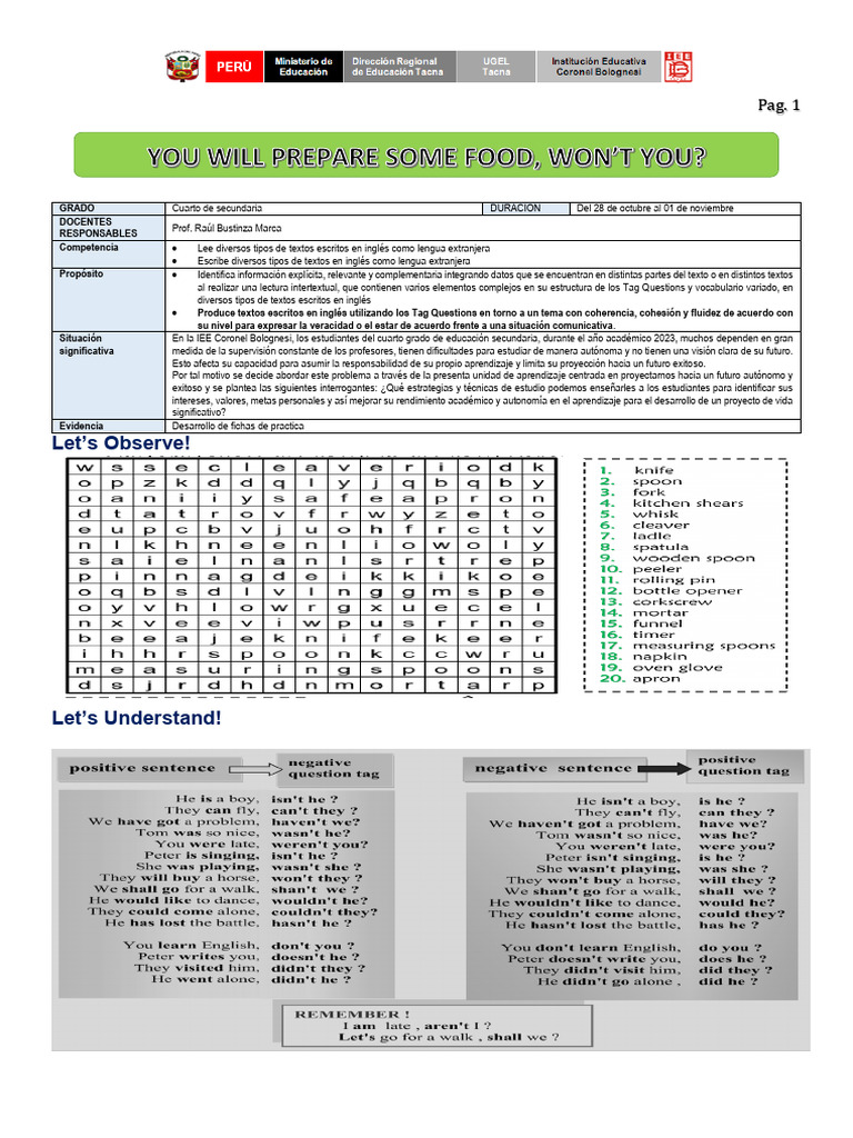 L3 W3 Worksheet 4th IV BIM Virtual | PDF | Aprendizaje