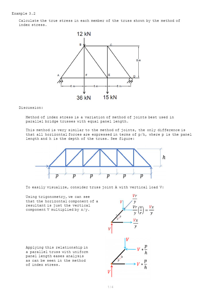 Example 3.2 | PDF | Truss Example 3.2 | PDF | Truss