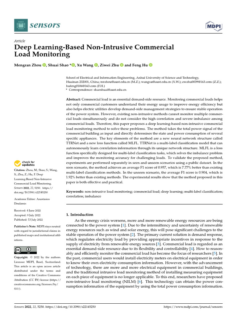 Deep Learning-Based Non-Intrusive Commercial | PDF | Deep Learning | Artificial Neural Network