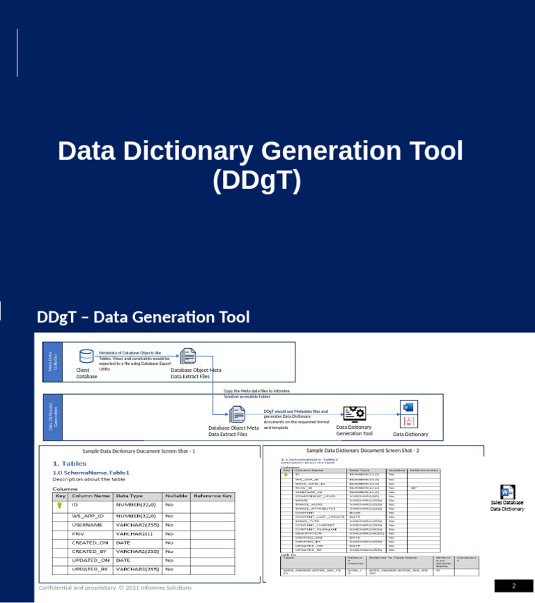 DataDictionaryGenerationTool V2.0 | PDF