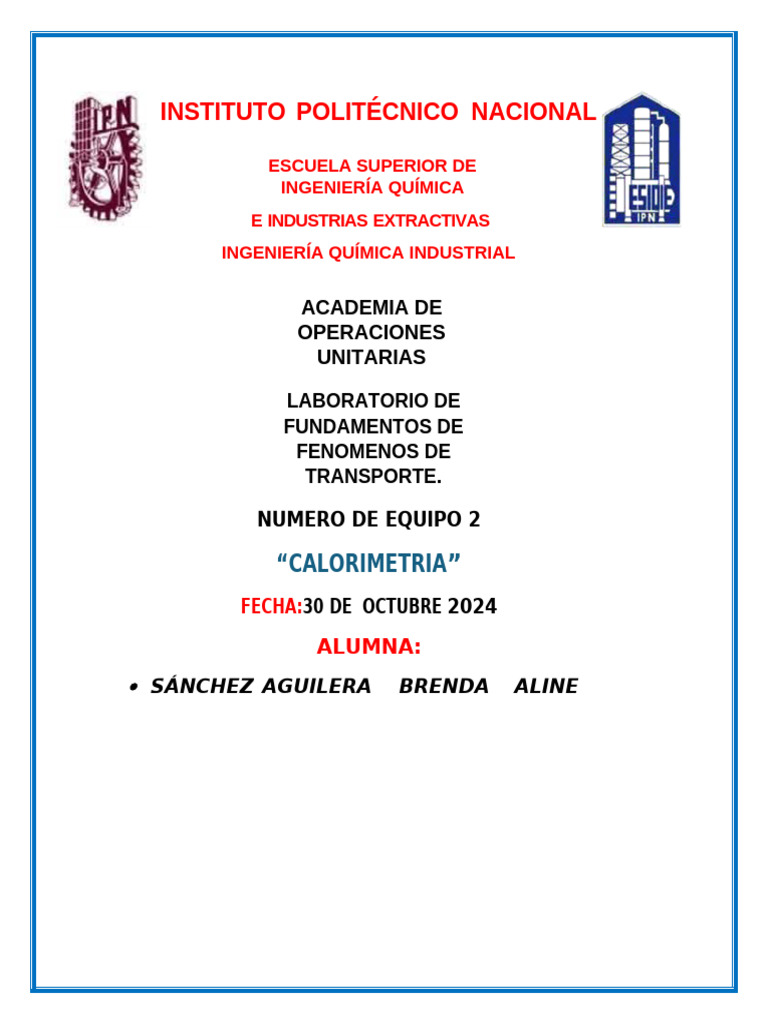 Calorimetria FFT | PDF | Calor | Convección