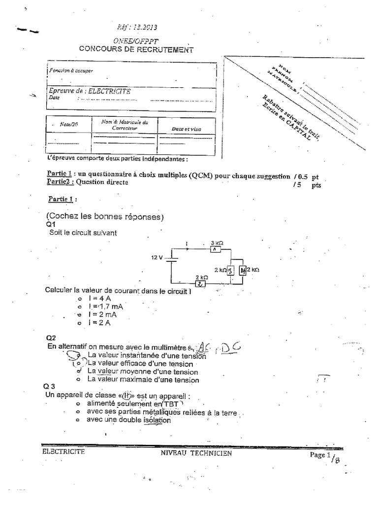 Concour Niveau Technicien | PDF