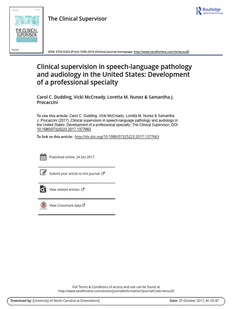 Dudding Et Al (2017) Clinical-Supervision-in-Speech-Language-Pathology ...