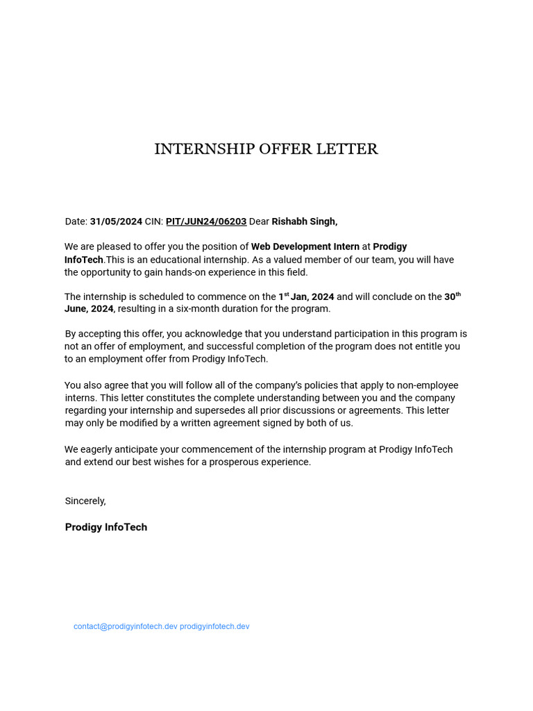 Offer Letter | PDF