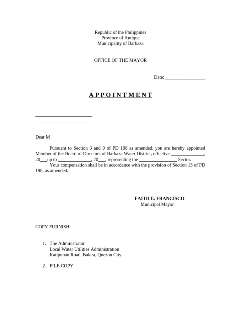 Appointment | PDF