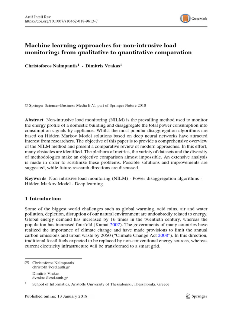 Machine Learning Approaches For Non-Intrusive Load | PDF | Artificial Neural Network | Machine ...