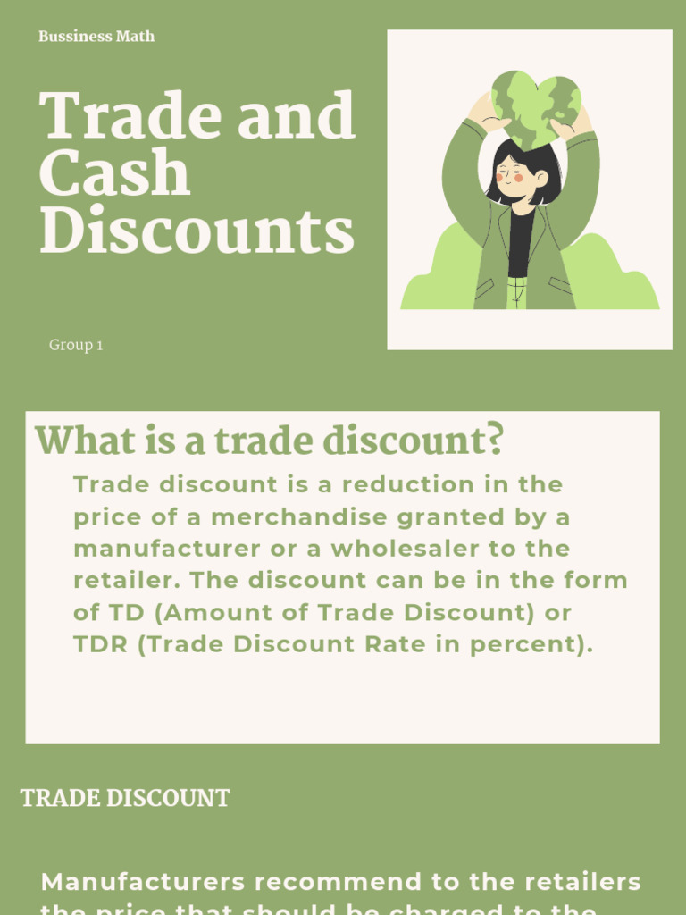 Trade and Cash Discount | PDF | Discounting | Discounts And Allowances
