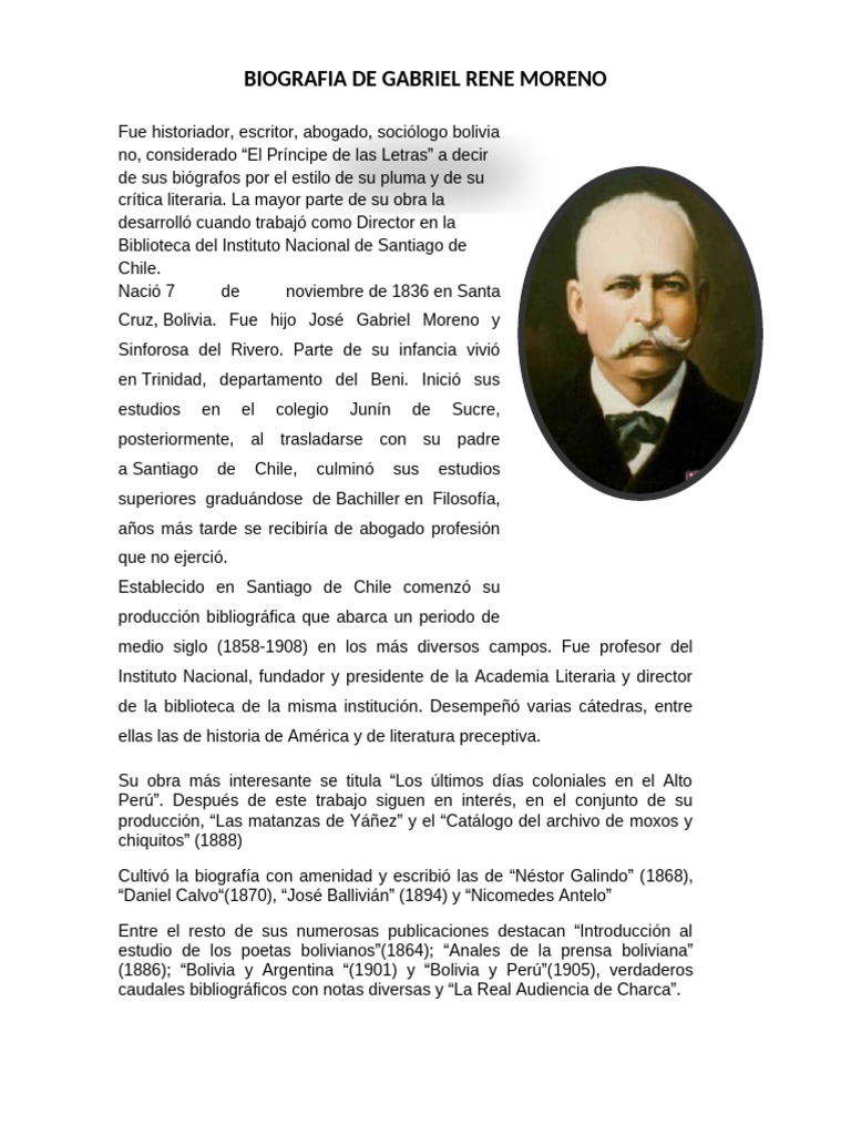 Biografías de Escritores Bolivianos | PDF