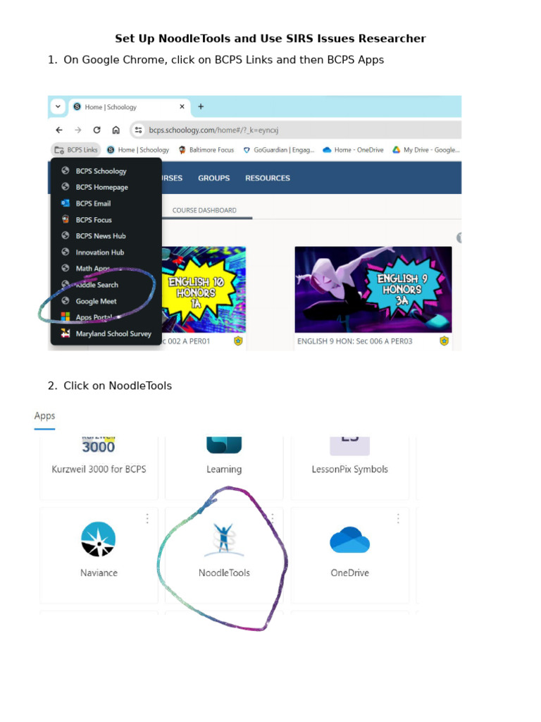 NoodleTools Setup Guide for Research | PDF