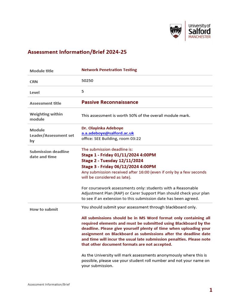 NPT - Assessment Brief Form 2024-25 | PDF | Artificial Intelligence ...