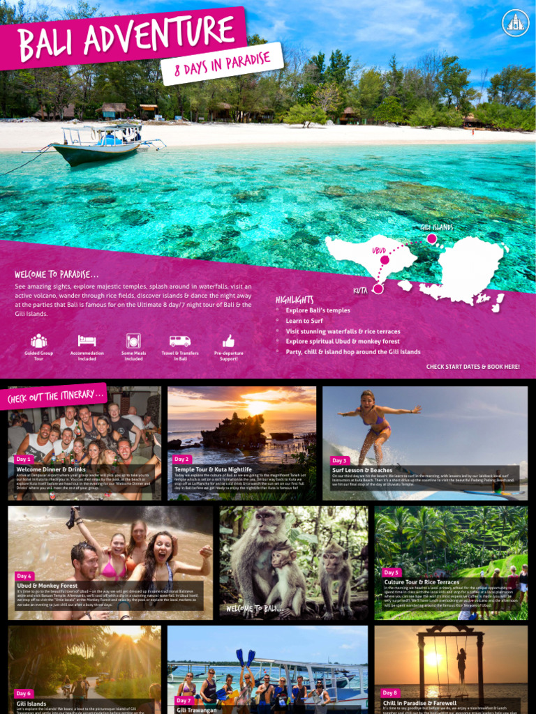 8 Day Bali Adventure Brochure | PDF | Bali