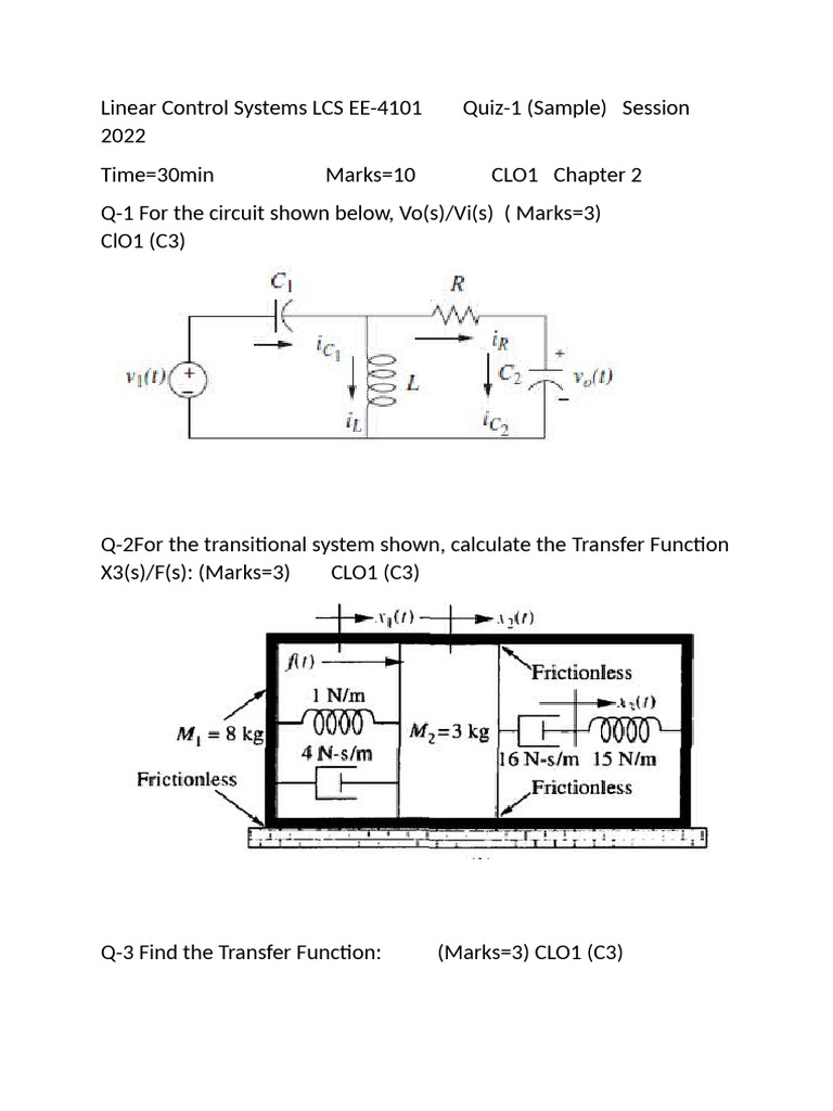 LCS Quiz 1 CH 2 Session 22 (Sample) | PDF | Science & Mathematics