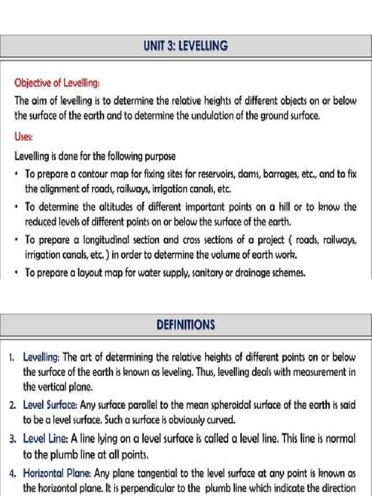 Unit II Levelling Problems | PDF
