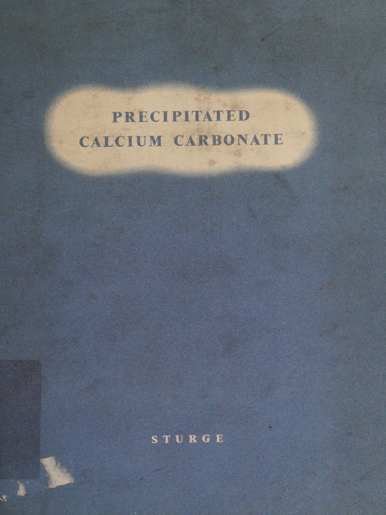 Precipitated Calcium Carbonate - History, Manufacture and - Wilson, A ...