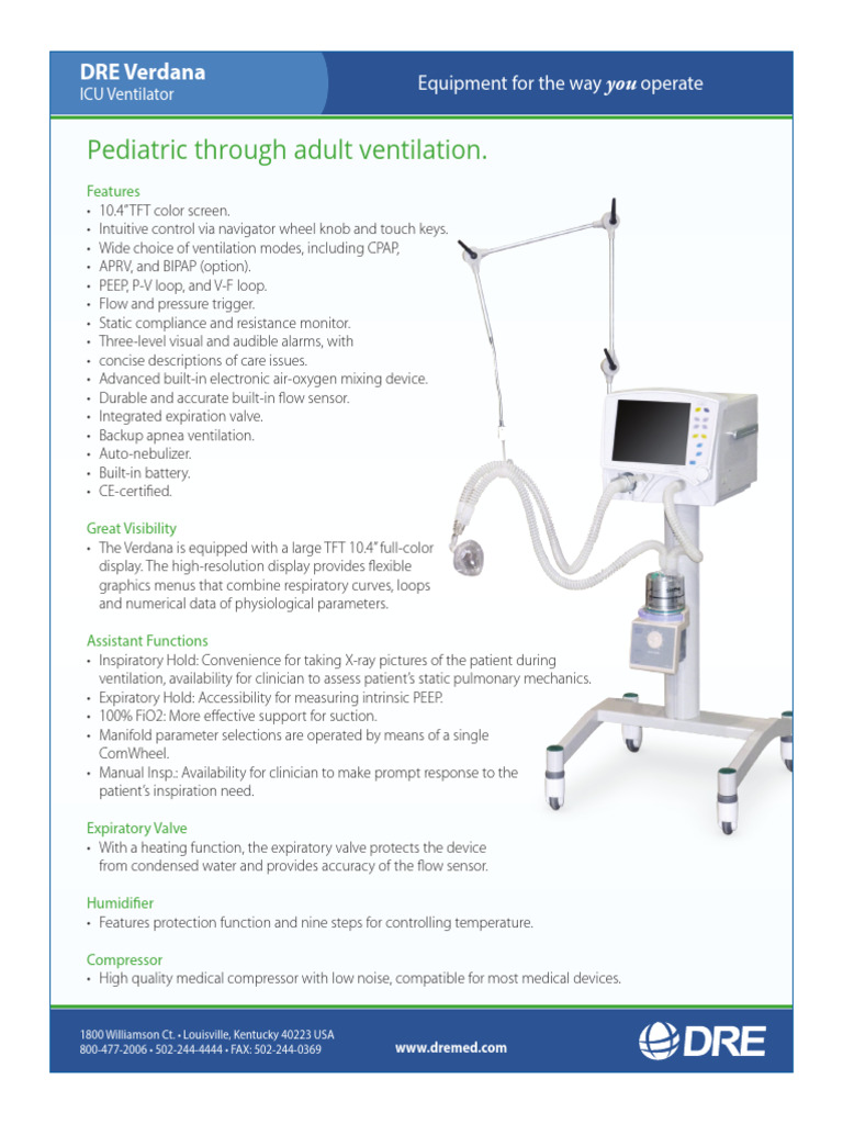 DRE Verdana Ventilator | PDF | Breathing | Pulmonology