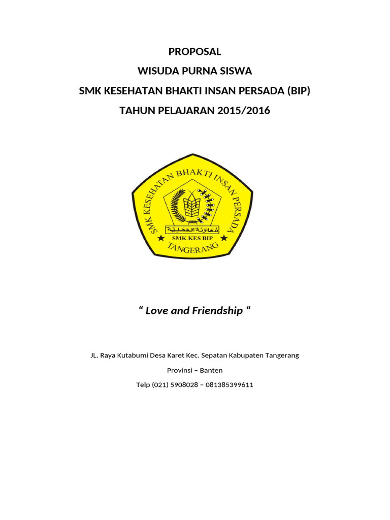 PROPOSAL WISUDA Bip 2016-2017 | PDF