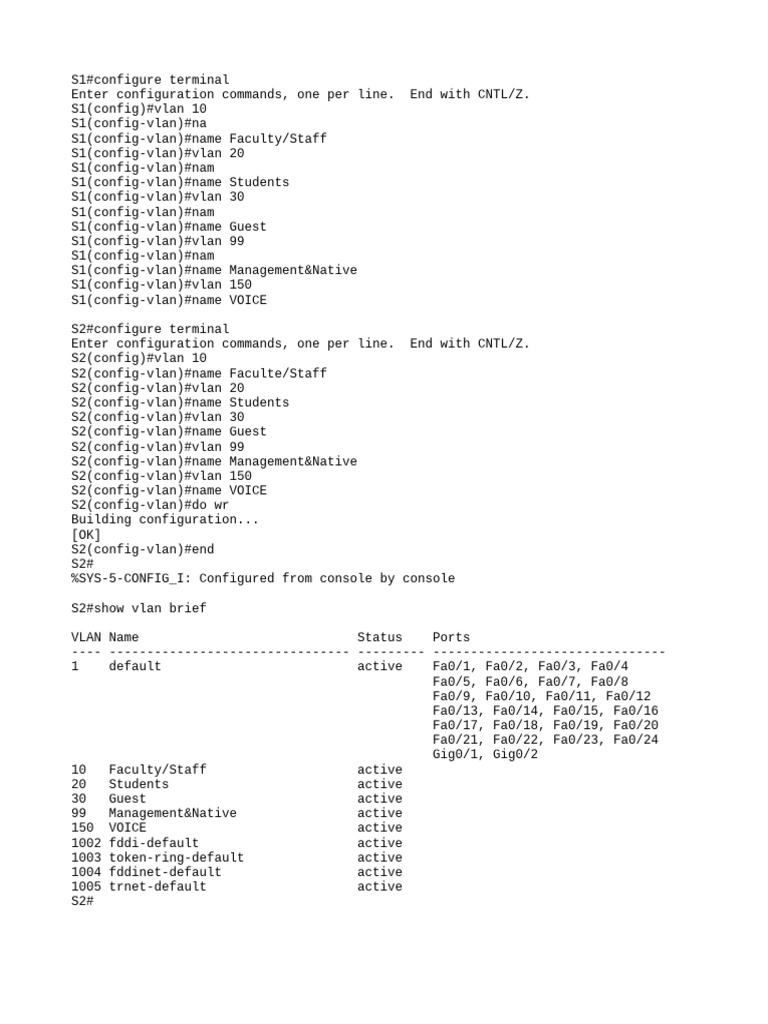 S1#configure Terminal | PDF | Telecommunications | Computer Engineering