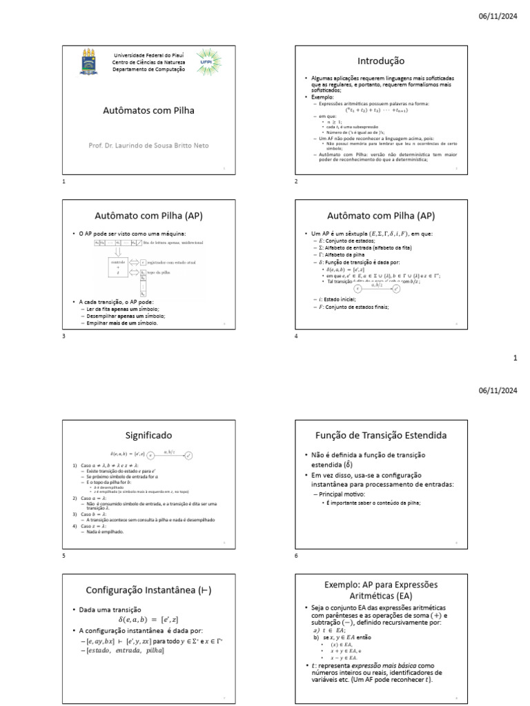 TC.a14 - Autômatos Com Pilha - Autômato Com Pilha Determinístico | PDF ...