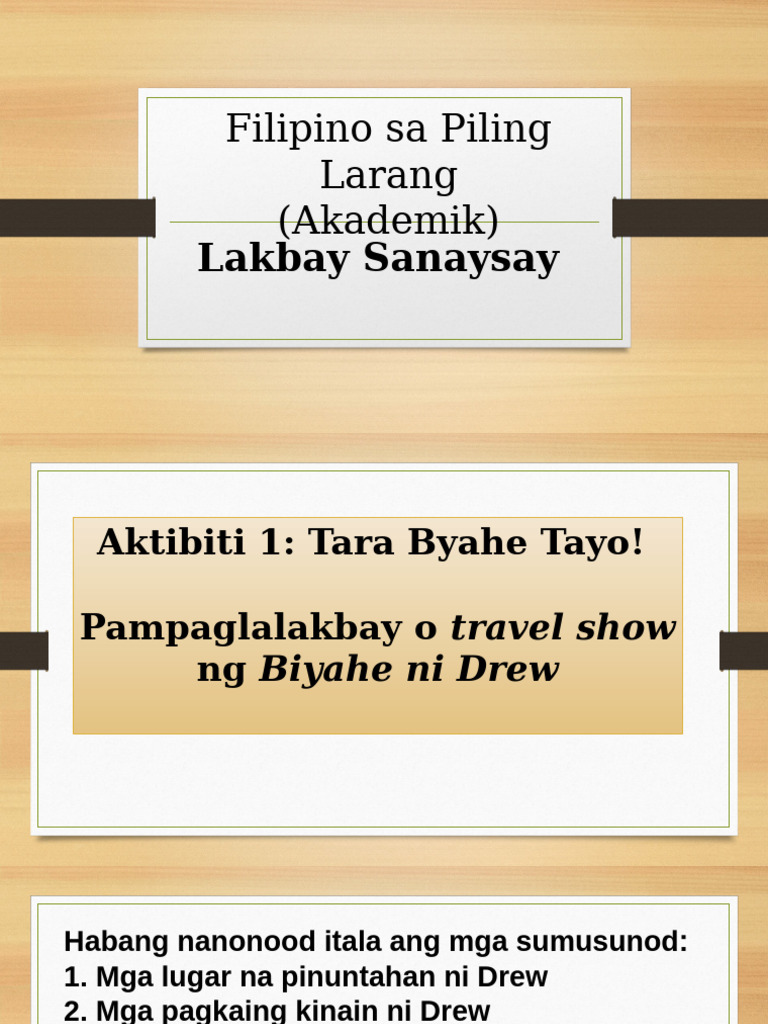 Lesson 8b Lakbay Sanaysay | PDF