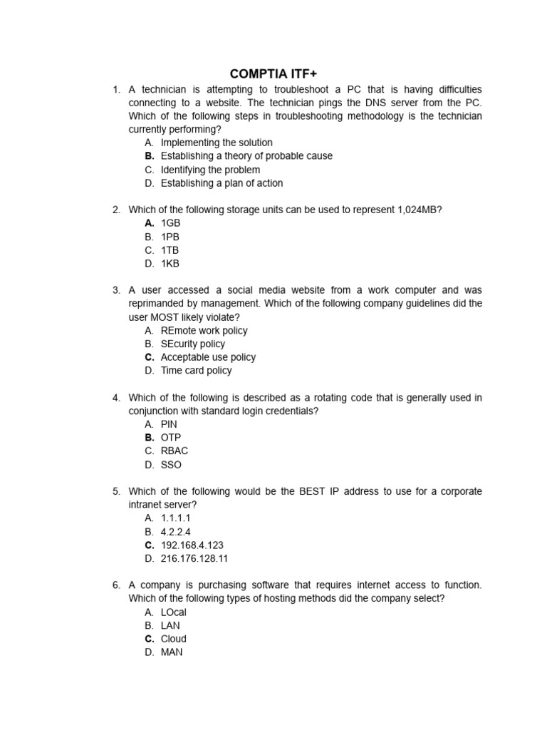 CompTIA ITF EXAM - Reviewer | PDF | Databases | Computer Engineering