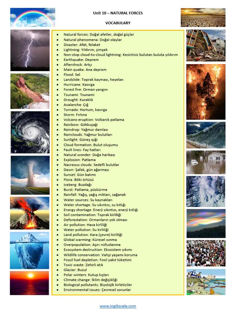 Vocabulary Natural Forces | PDF
