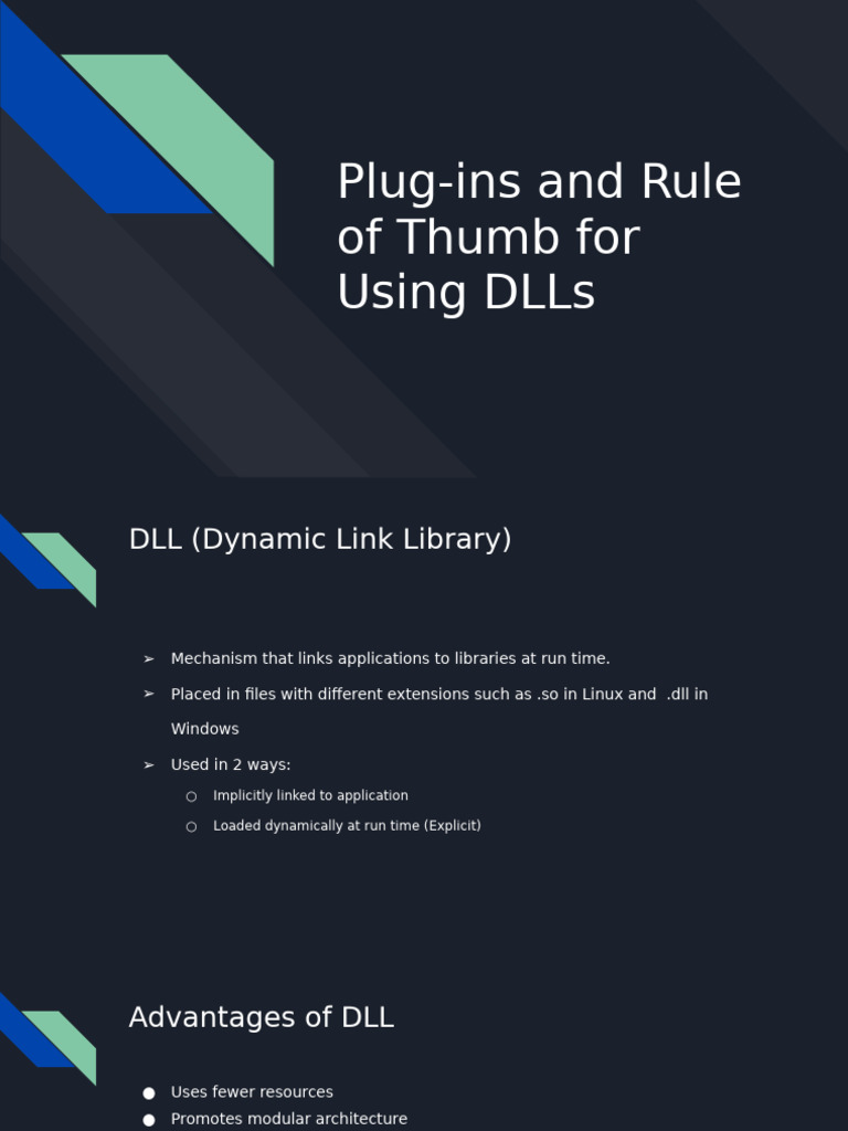 Plugins and Rule of Thumb For DLL | PDF | Computer Programming | Computing Platforms
