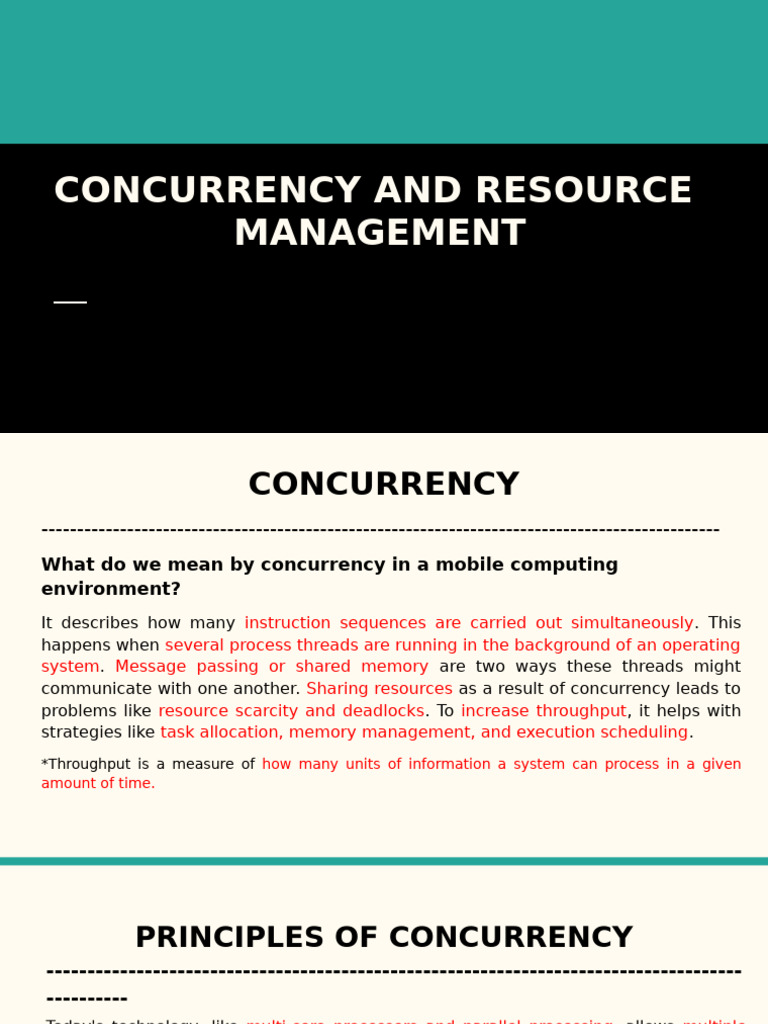 Concurrency and Resource Management | PDF | Process (Computing) | Thread (Computing)