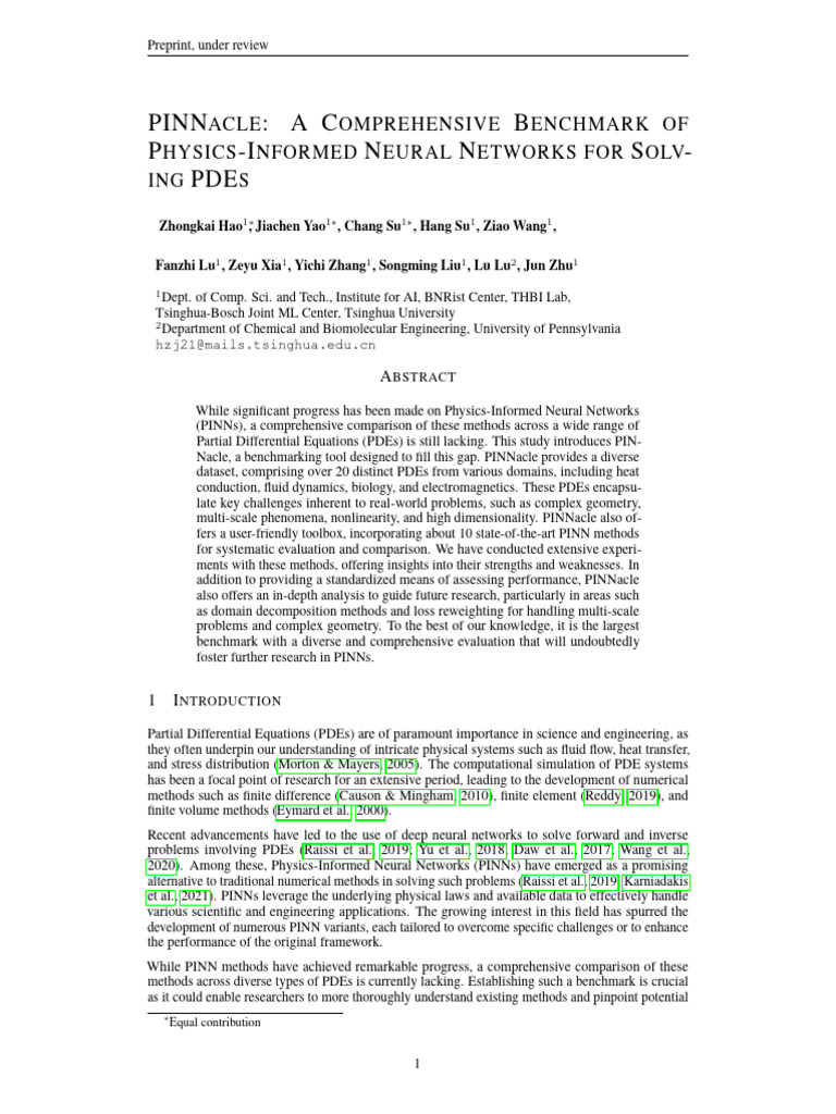Benchmarking Physics-Informed Neural Networks | PDF | Partial Differential Equation | Equations