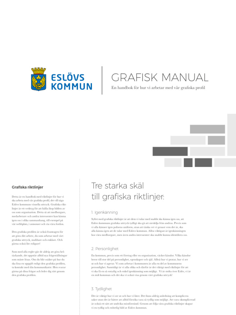 Grafisk Manual - Handbok För Grafisk Profil Eslövs Kommun - Blädderbar | PDF