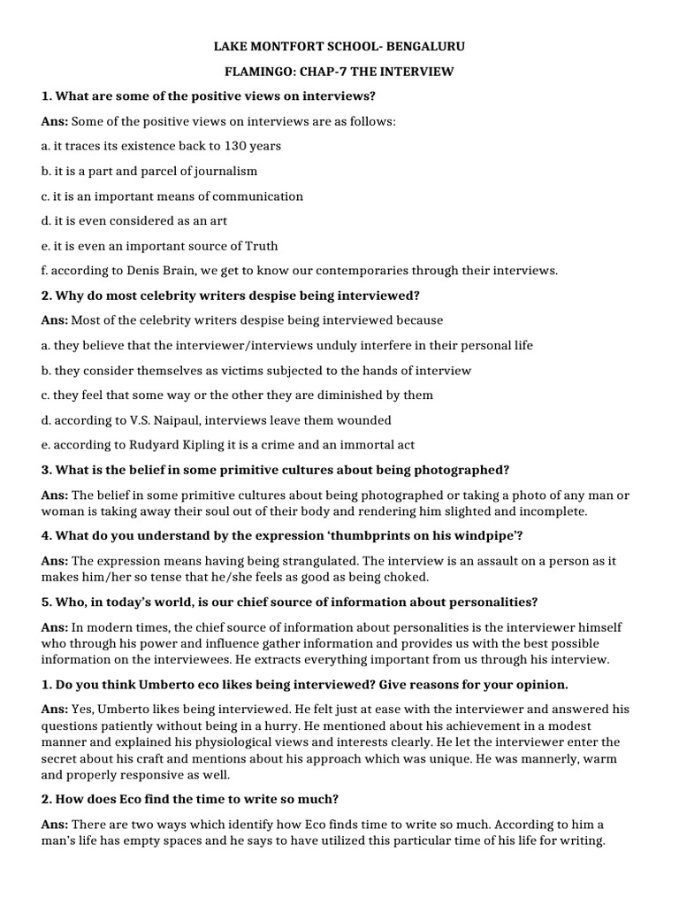 Chap 7 The Interview | PDF | Social Science | Language Arts & Discipline