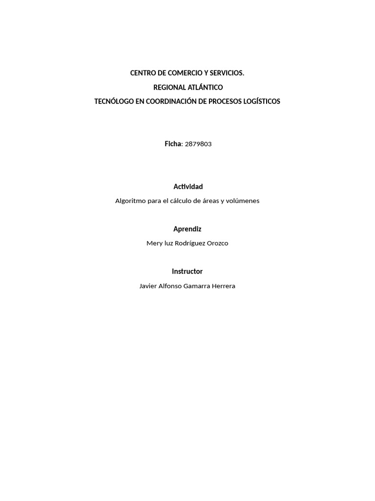 ALGORITMOS | PDF | Volumen | Algoritmos