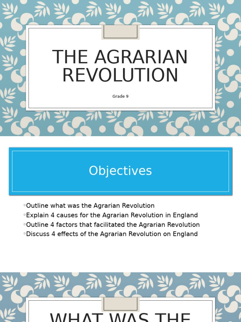 Understanding the Agrarian Revolution | PDF | Agriculture | Enclosure