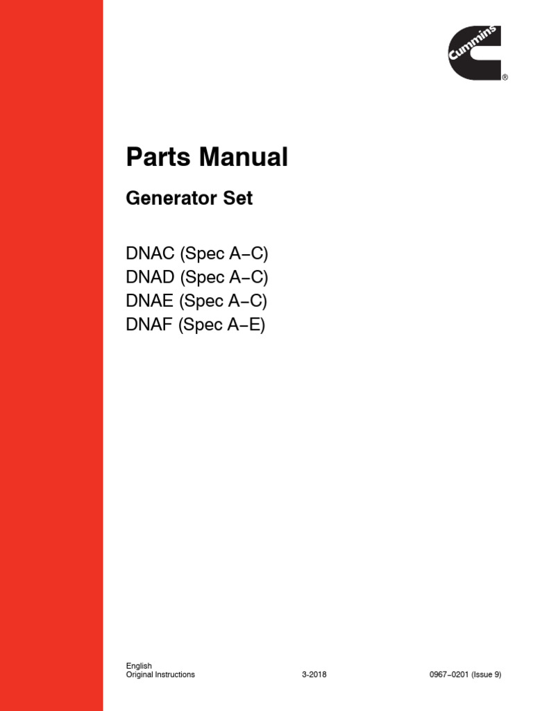 Parts Manual: Generator Set | PDF | Manual Transmission | Electric Generator