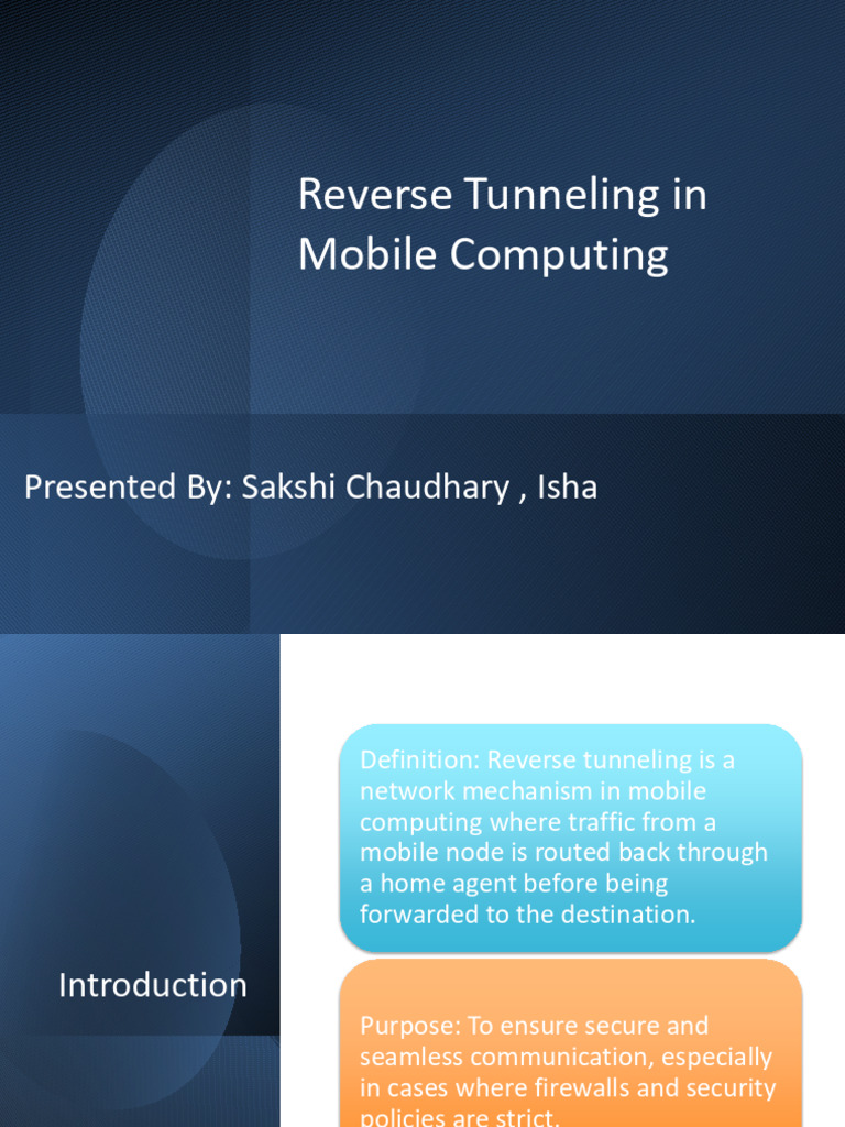 Reverse Tunneling Presentation | PDF | Computer Network | Routing