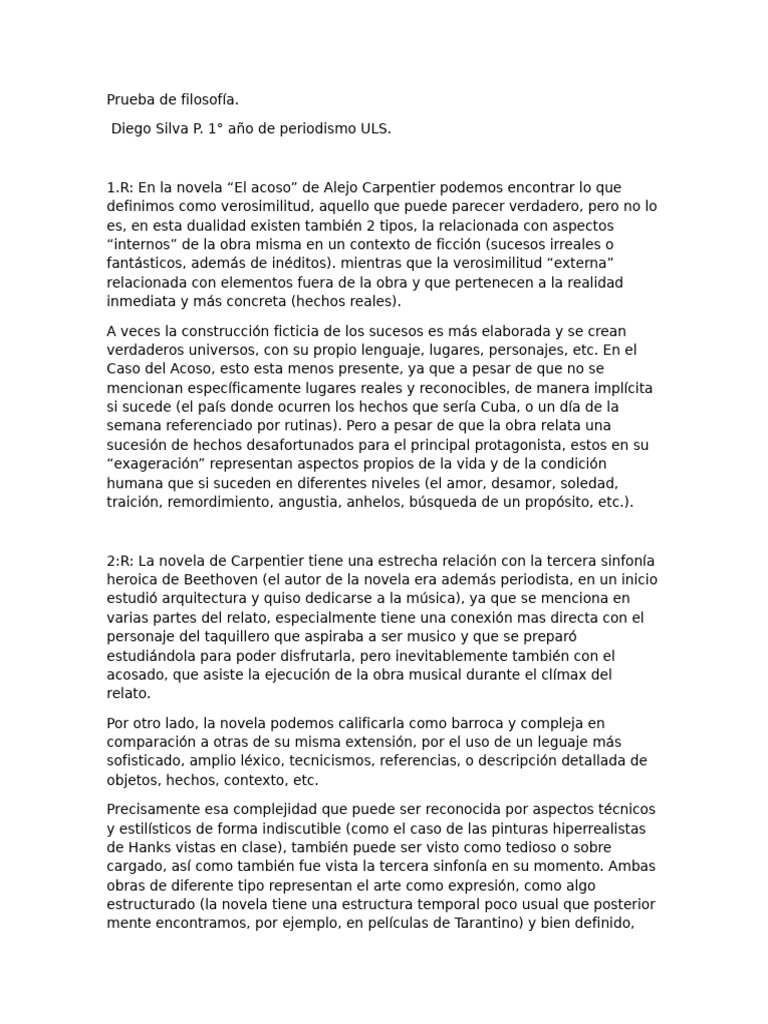 Verosimilitud y arte en "El acoso" | PDF | Novelas | Autor